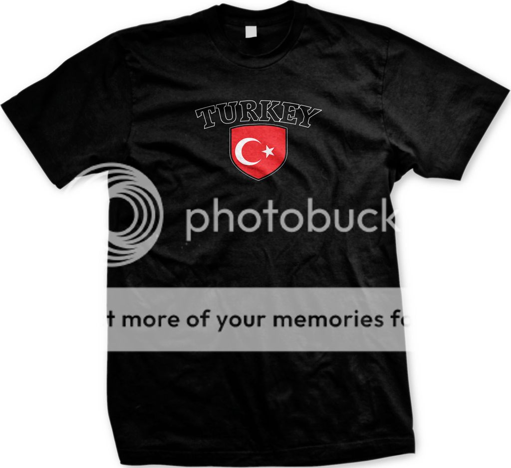 TURKEY FLAG CREST Turkish Turkiye National Soccer Football Pride Mens T ...